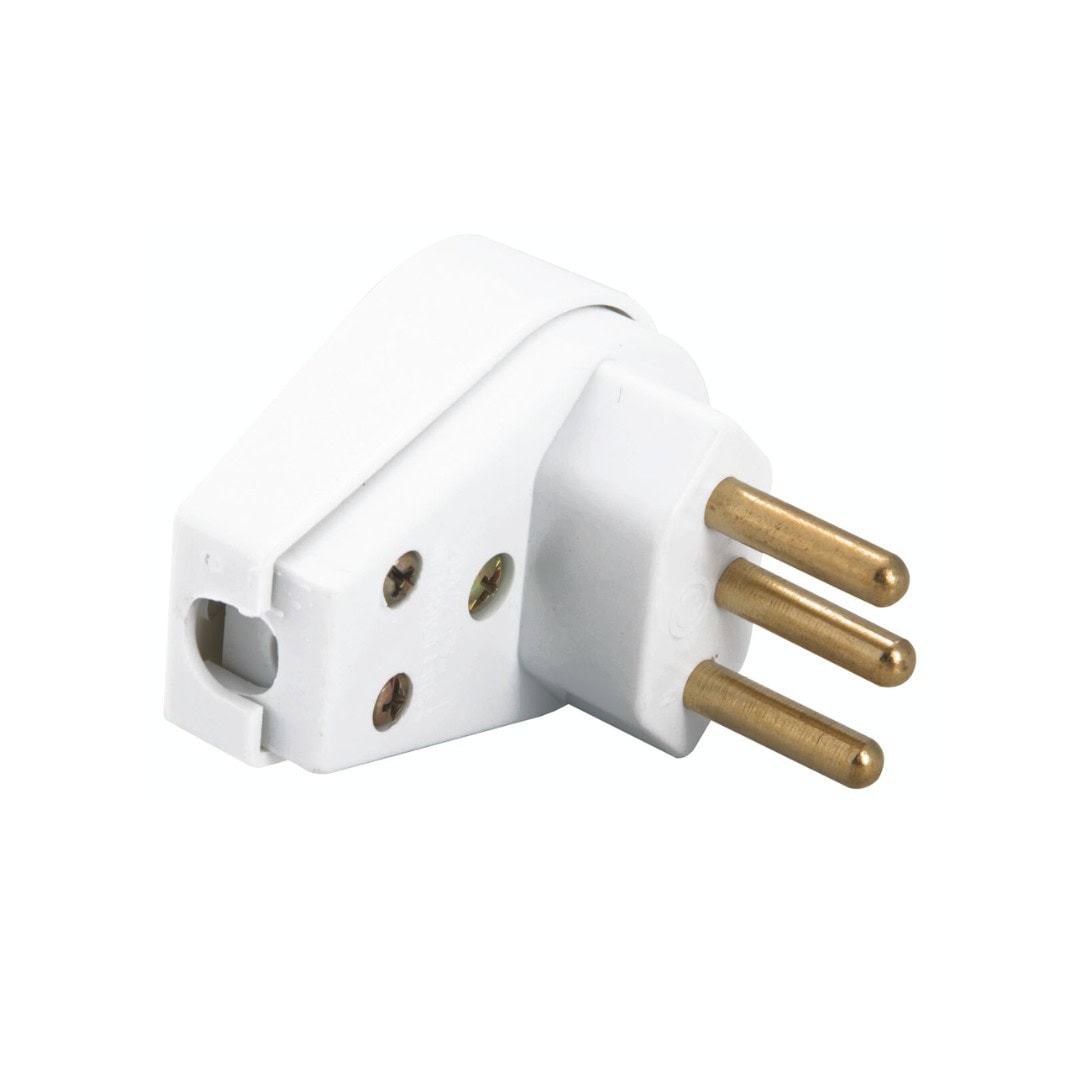 Plug Macho 20A 2P+T Branco Angular Tramontina 57402011 - Mavampar